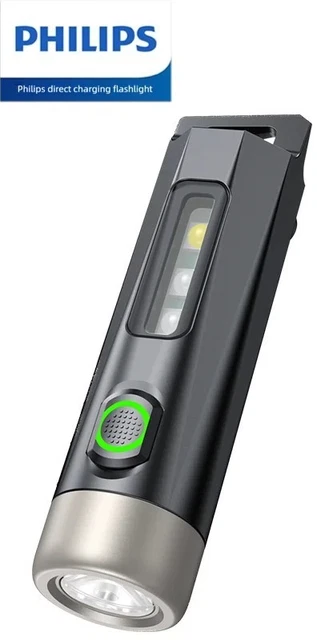 PHILIPS EDC LED mini Taschenlampe SFL1121 USB-C aufladbar Li-Ionen Akku ...
