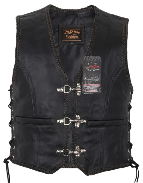 LEDERWESTE LEDERKUTTE KUTTE Clubweste Biker Rockerweste Chopper Herren ...