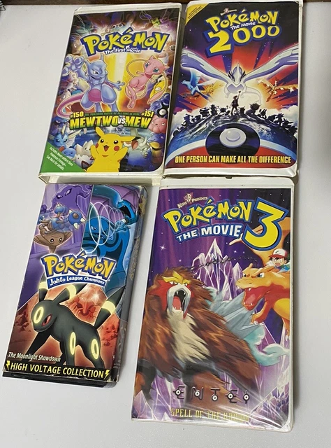 POKÉMON VHS LOT 4 Tapes- The First Movie, 2000, The Movie 3 & Johto ...