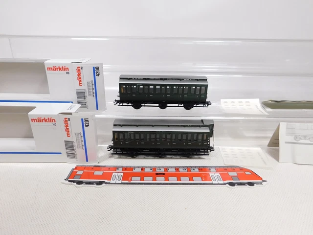 MÄRKLIN H0 AC 2x Compartment DB Nem Kk Kkk 4200 A3 4201 B3 Mint + Box # ...