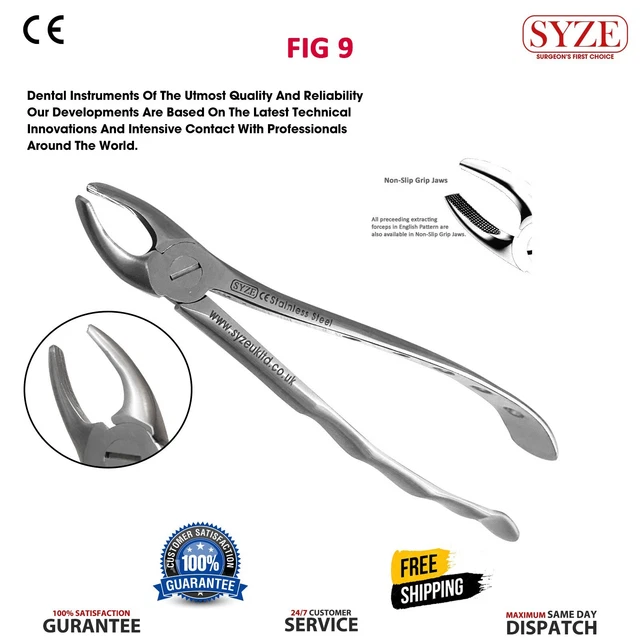 DENTAL ROOT TOOTH Extraction Forceps Fig 9 Surgical Extracting Pliers ...