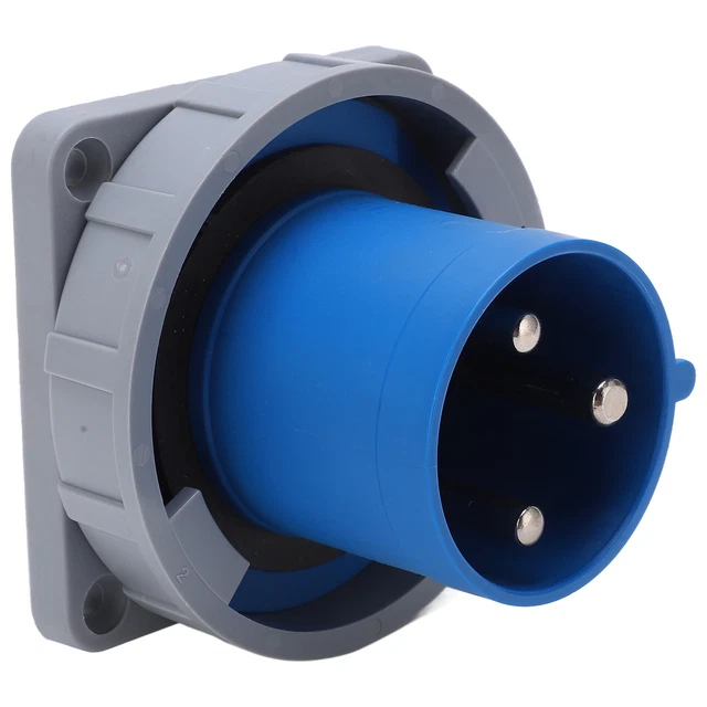 3 PIN 63A Industrial Plug Socket IP67 Waterproof 2P+E 220240V Dusproof ...