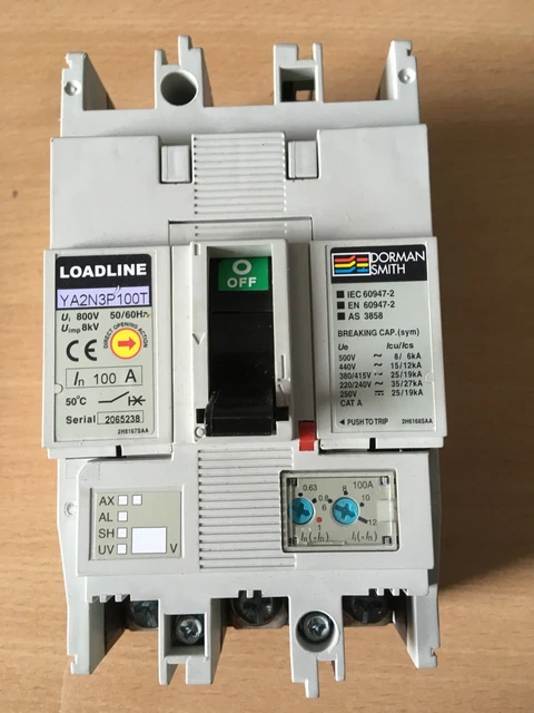 DORMAN 100A TRIPLE Pole Mccb Ya2N3P100T Loadline 3 Phase Molded Case Breaker £70.00 - PicClick UK