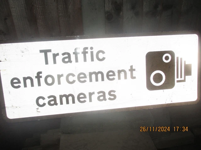 ORIGINAL USED LONDON transport sign TRAFFIC ENFORCEMENT CAMERA MANCAVE ...