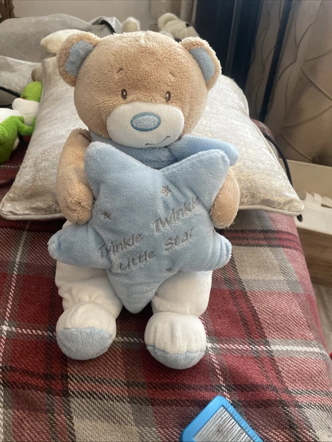 CARD FACTORY CUDDLES Collection Twinkle Little Star Blue White Teddy ...