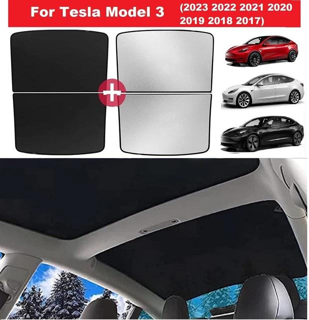 TESLA MODEL 3 Glass Roof Sunshade Front & Rear Top Windows Sun Shade ...