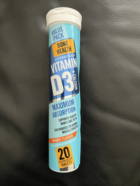VITAMIN D3 + Calcium 20 Tablets 4 Pack (4x20) Orange Flavour £5.99 ...