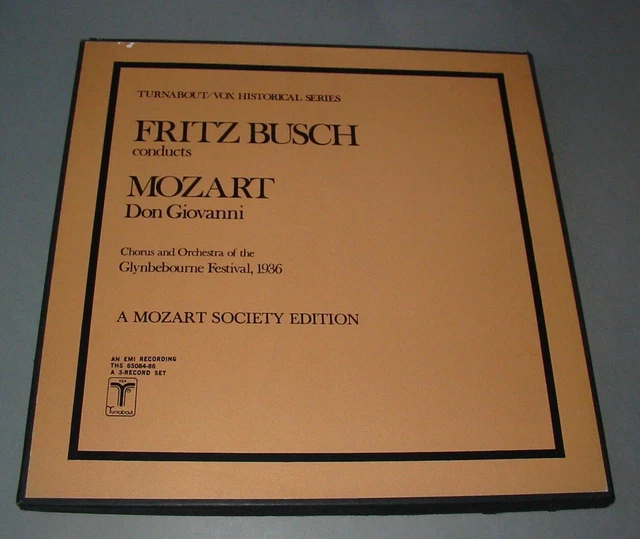 FRITZ BUSCH MOZART Don Giovanni Glynbebourne Festival 1936 - BOX 3LP EUR 12,99 - PicClick FR