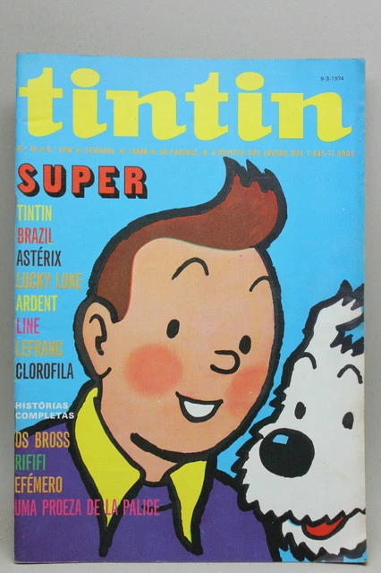 TINTIN MAGAZINE TINTIN on cover, Asterix, Lucky Luke, Portugal 1974 6th ...