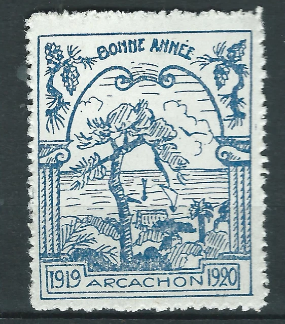 FRANCE VIGNETTE DELANDRE Bonne année 1919 1920 ARCACHON post ww1 poster ...
