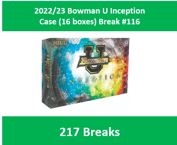 CAITLIN CLARK 2022/23 Bowman U Inception Case (16boîte) Break #116 EUR ...