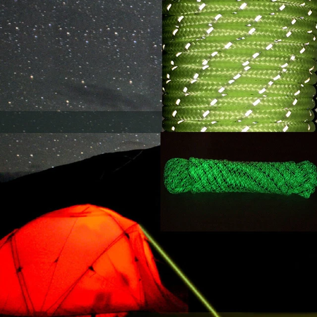 REFLECTIVE ROPES STURDY Luminous Cord Tent Rope Outdoor £9.68 - PicClick UK