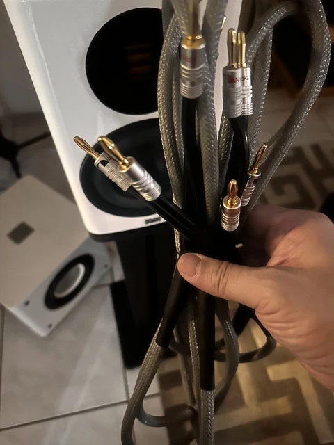 AUDIOPHILE SPECTRUM SPEAKER Cables 10 Gauge By Laspada Audio 8 Ft. Pair ...