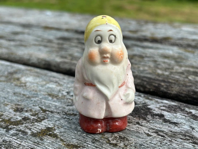 56795 ANCIENNE FIGURINE poupée de poterie antique vintage vendeur sel ...