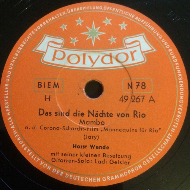 HORST WENDE : Das sind die Nachte von Rio // Robinson-Mambo EUR 8,39 ...