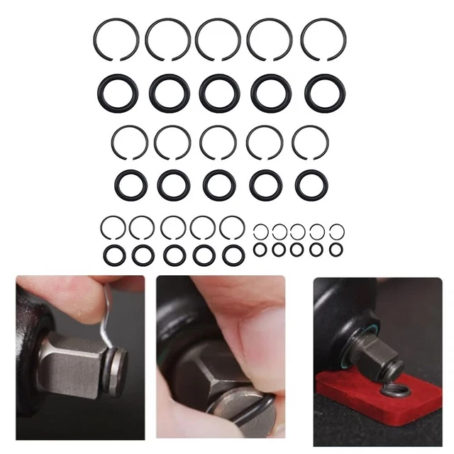 ASSORTED SIZES PNEUMATIC Wrench Socket Retainer Rings with O Ring 5 ...