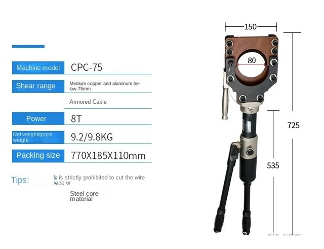 MANUAL HYDRAULIC CABLE Scissors Fast Copper Aluminum Armored Cable ...
