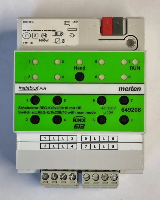 MERTEN 649208 EIB KNX Schaltaktor REG-K/8x230/10 8fach Schneider ...