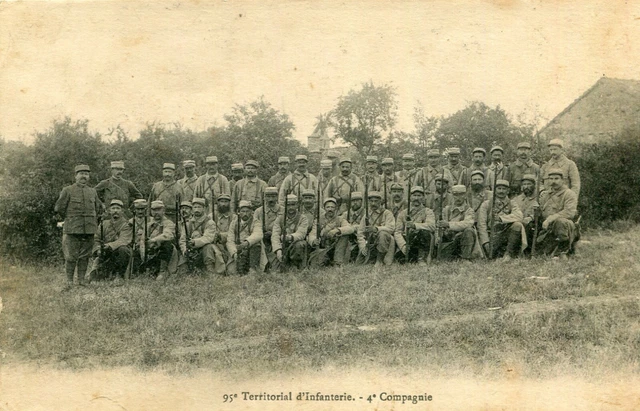CARTE MILITAIRE SOLDATS du 95 ème Régiment Territorial 4 è Cie Ecrit en ...