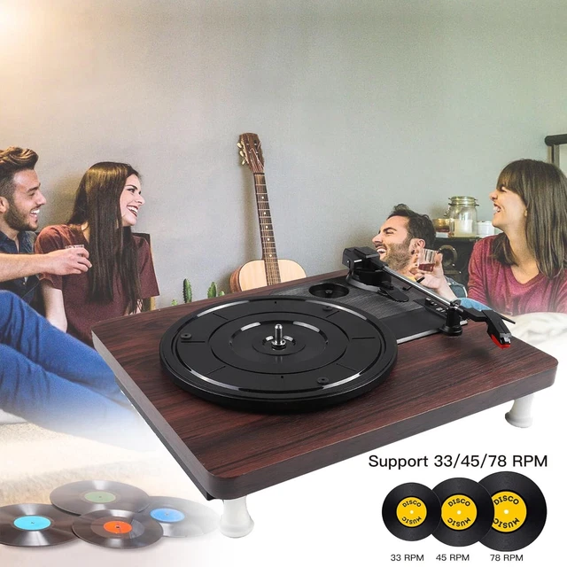 VINTAGE RECORD PLAYER For 33/45/78 RPM Retro Vinyl Record Player ...