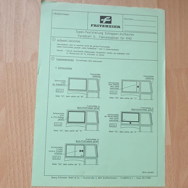 CABINE DI GUIDA FRITZMEIER per trattore KHD DEUTZ brochure trattore EUR ...