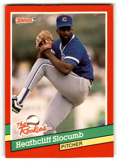 1991 DONRUSS THE Rookies #25 Heathcliff Slocumb Chicago Cubs basebal ID ...