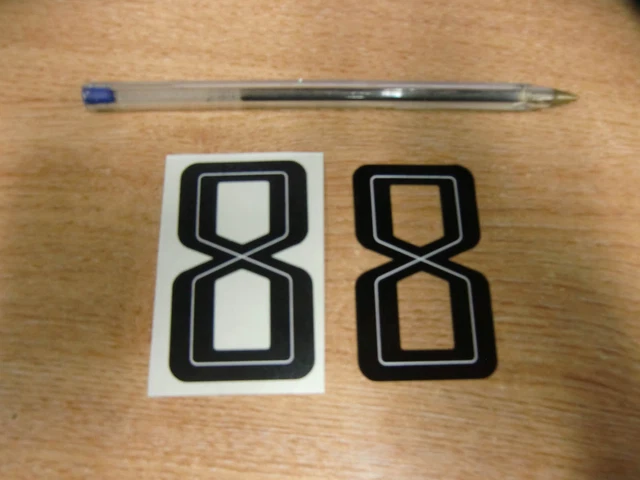 2X GUY MARTIN race number 8 - Black & White Stickers / Decals - 65mm £2 ...