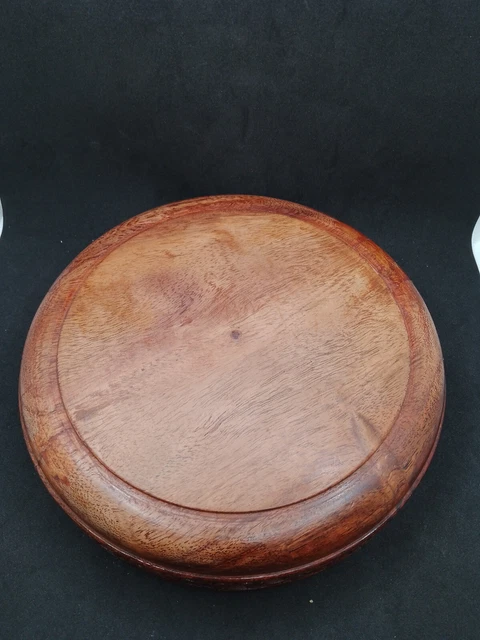 VINTAGE WOOD NIBBLE Serving Dish/Egg Holder Bowl Hand Carved Edge ...