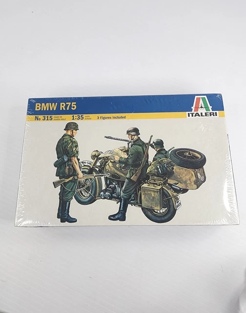 ITALERI BMW R75 Motorcycle with Sidecar 1:35 Scale Plastic Model Kit ...
