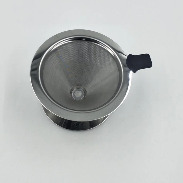 REUSABLE CONE COFFEE Dripper Angled Stand Filter Stainless Steel $29.98 ...
