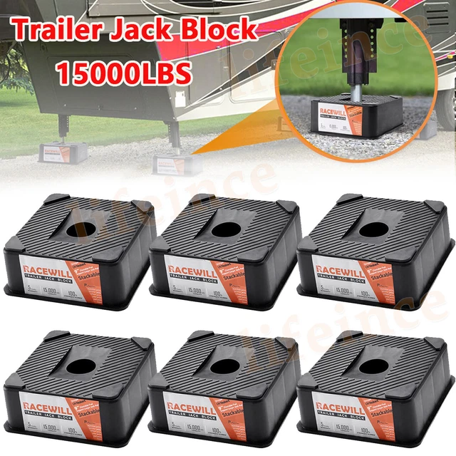 1-6 PACK RV Trailer Jack Block Pads 15000 lbs Trailer Levelers Ramp ...