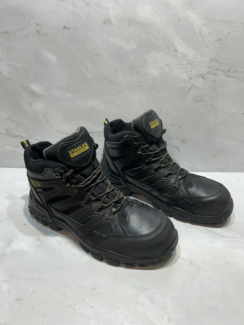 STANLEY FATMAX SAFETY Boots Mens Size 10 Black Ontario Waterproof steel ...