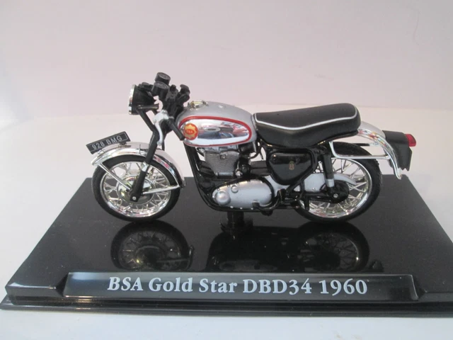 BSA GOLD STAR Dbd34 1960 1-24 Scale Atlas Classic Motorbikes Model £15. ...