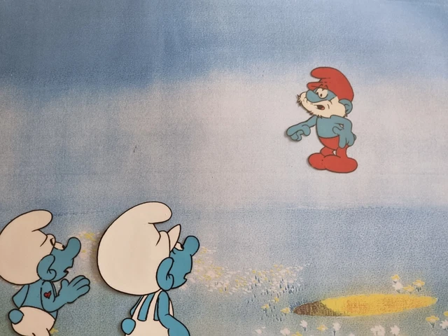 The Smurfs Original Animation Production Cel Hanna Barbera 1980 Vintage