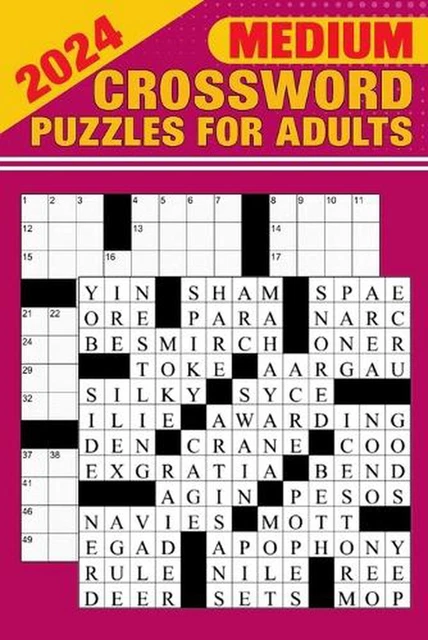 2024 MEDIUM CROSSWORD Puzzles for Adults: Large Print Puzzles for Adults with So EUR 18,44 ...