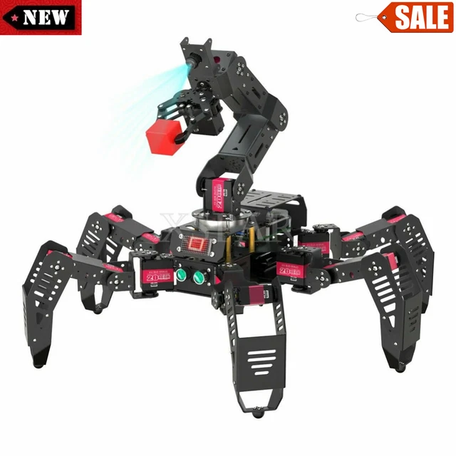 SPIDERPI PRO HEXAPOD Robot w/ AI Robotic Arm Powered by Board for ...