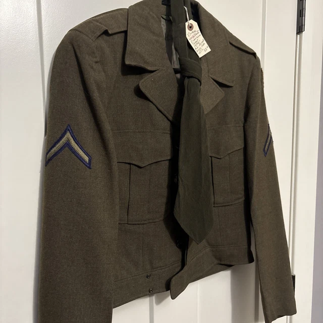 VINTAGE WWII EISENHOWER Jacket With Anti Aircraft Missle Patch And Tie ...