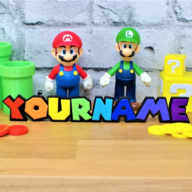 CUSTOM MARIO KART Nameplate - Rainbow Road Super Mario - Personalized ...