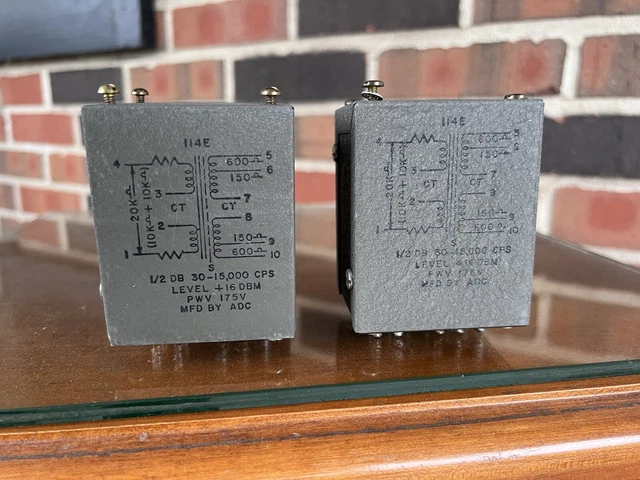 VINTAGE ADC 114E Line Matching Transformer Pair 20k Ohm - 160/600ohm ...