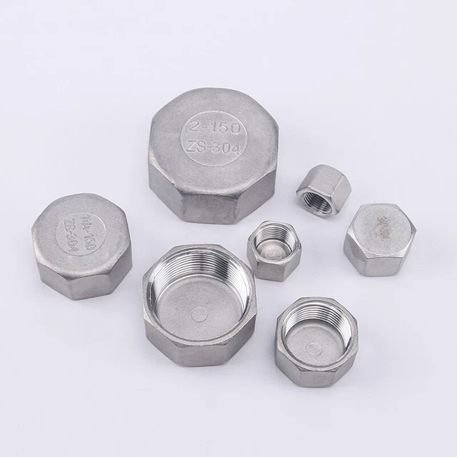 STAINLESS STEEL FEMALE Thread Pipe Cap Stop End Lock Plug Fitting 1/4 3 ...