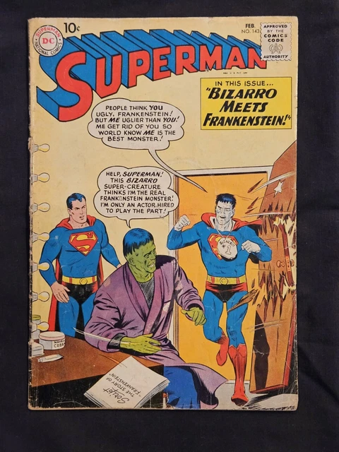 SUPERMAN #143 BIZARRO rencontre Frankenstein ! DC Comics 1961 EUR 2,71 ...