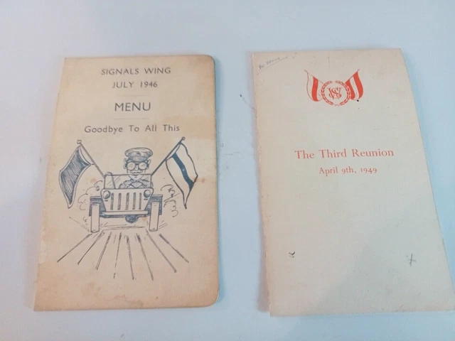 WW2 BRITISH ARMY Royal Signals Reunion Dinner Menus Autographed £9.99 ...