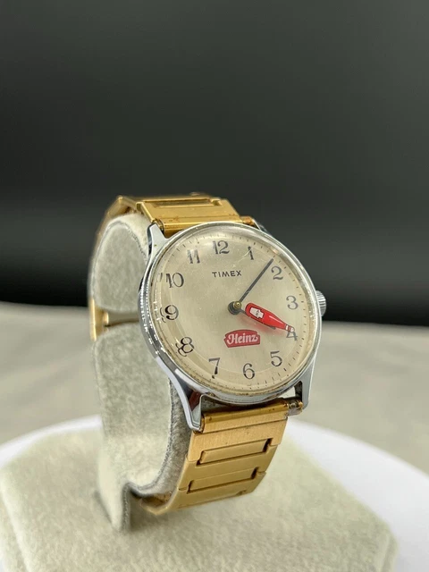 RARE VINTAGE TIMEX Wind-up Heinz Ketchup Floating Bottle Wrist Watch ...