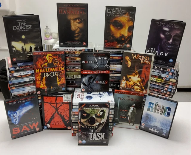 104 X HORROR DVD Joblot - The Ring Exorcist Insidious Hannibal Blair ...