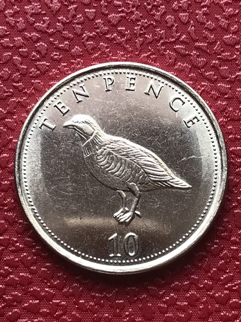 *RARE* 2016 GIBRALTAR 10p coin Barbary Partridge national bird ten ...