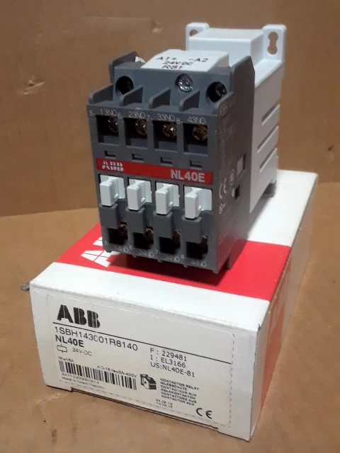 ABB NL40E RELAIS Contacteur 24VDC Bobine 1SBH143001R8140 Neuf en Boîte EUR 72,10 - PicClick FR