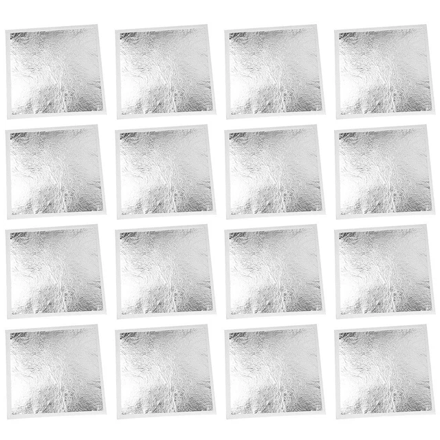 200 PCS METALLIC Leaf Sheets Craft Foil Silver Leaves for Crafts £10.99 ...