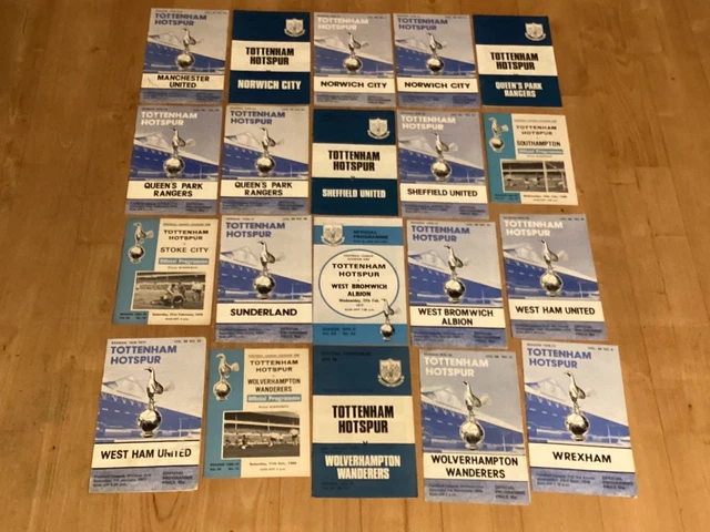 TOTTENHAM HOTSPUR FOOTBALL programmes - Collection of 40 home matches ...