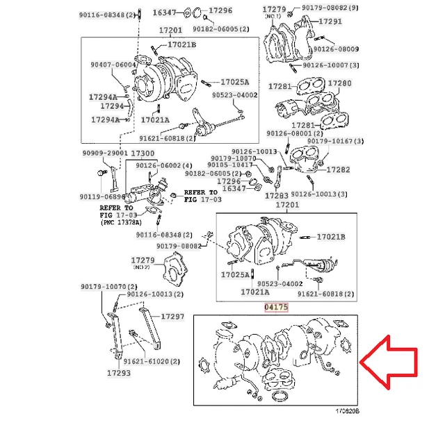TOYOTA GENUINE SUPRA JZA80 MK4 ARISTO JZS16# Turbocharger Gasket Kit ...