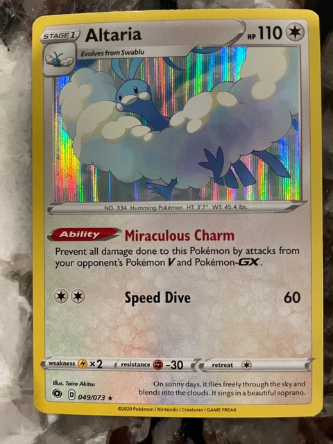 POKEMON CHAMPION'S PATH Holo Rare Altaria 049/073 Card! NEW! Pack Fresh ...